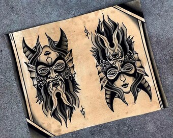 FRIDAY THE 13TH Traditional Tattoo Flash Sheet - Etsy