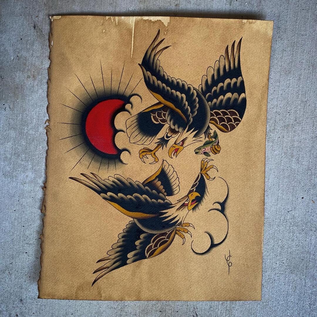 Old School Eagle Tattoo Flash
