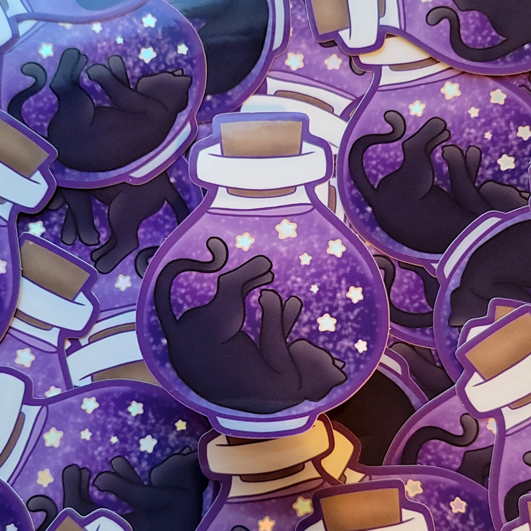 Holographic Cat Potion Sticker Decal - Etsy