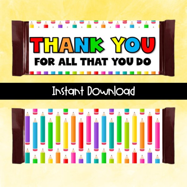 Teacher Appreciation Candy Bar Wrapper - Etsy