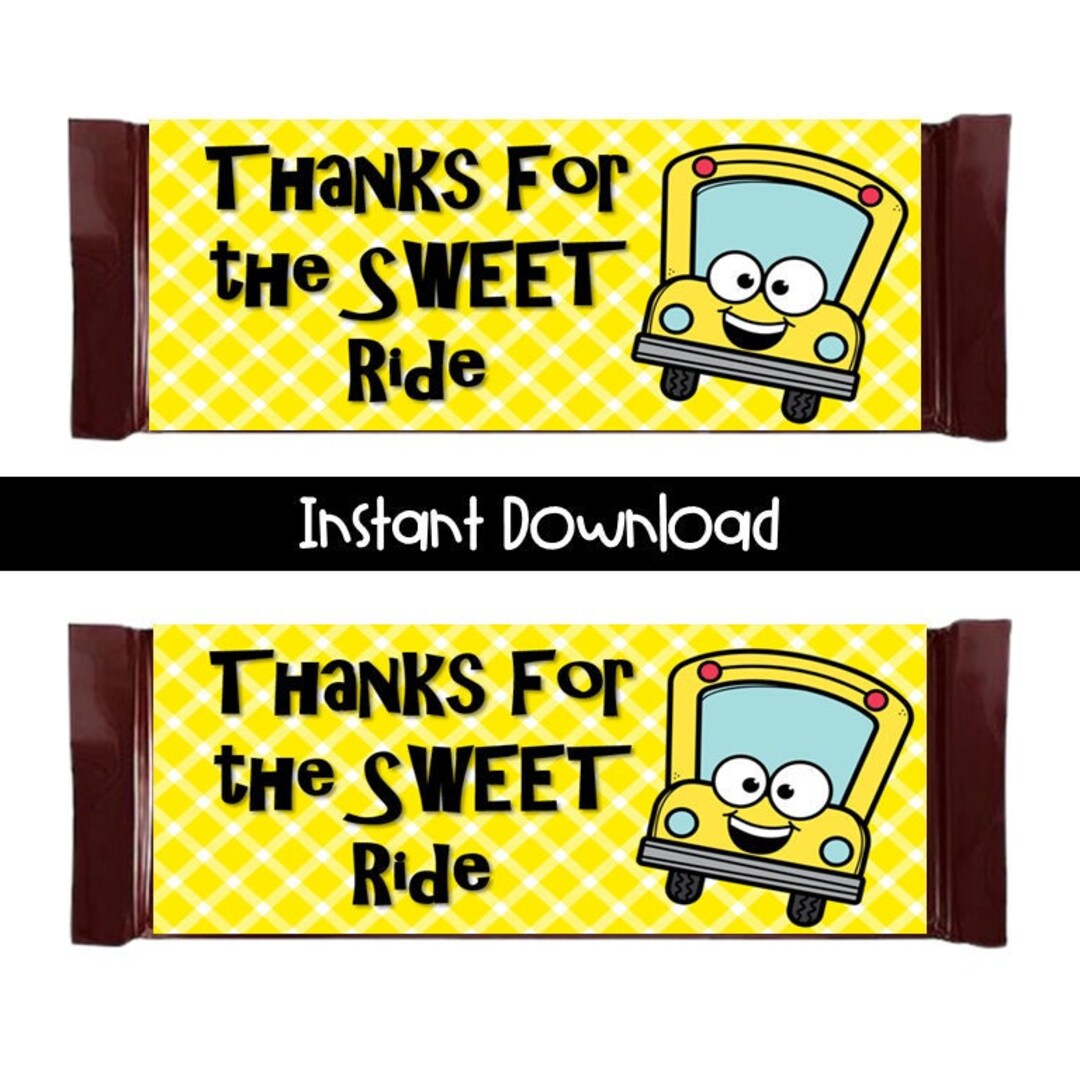 Bus Driver Appreciation Candy Bar Wrapper - Etsy