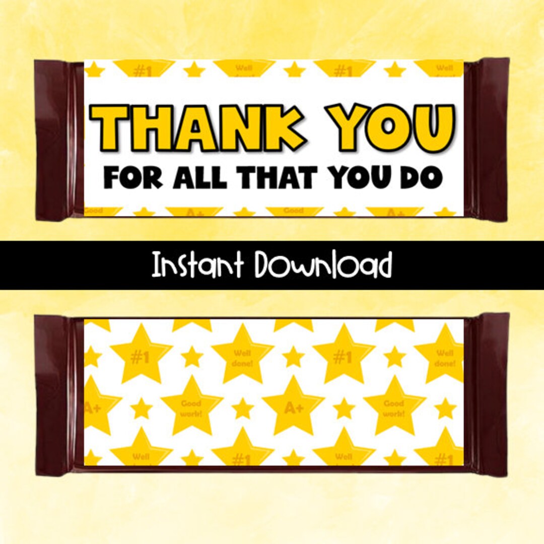 Teacher Appreciation Candy Bar Wrapper - Etsy