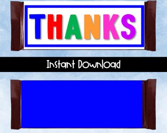 Editable, Teacher Thank You Gift, Giant Chocolate Candy Bar Wrapper ...