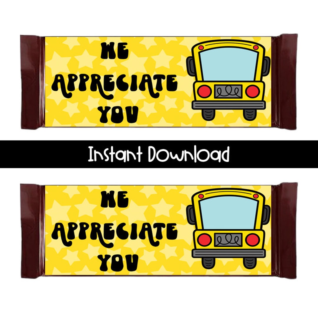 Bus Driver Appreciation Candy Bar Wrapper - Etsy