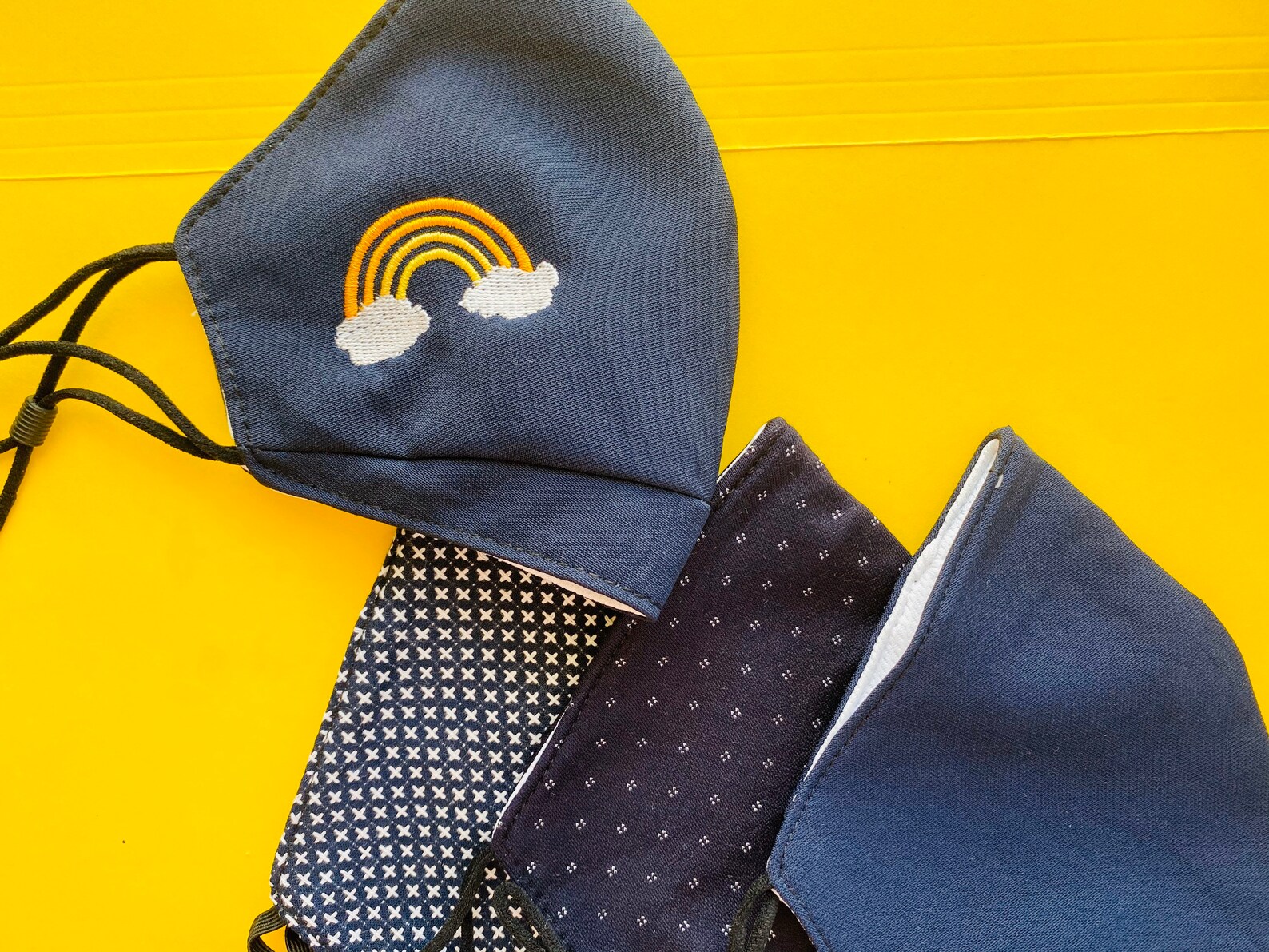 Rainbow Face Mask Golden Rainbow Mask Mask With Filter - Etsy