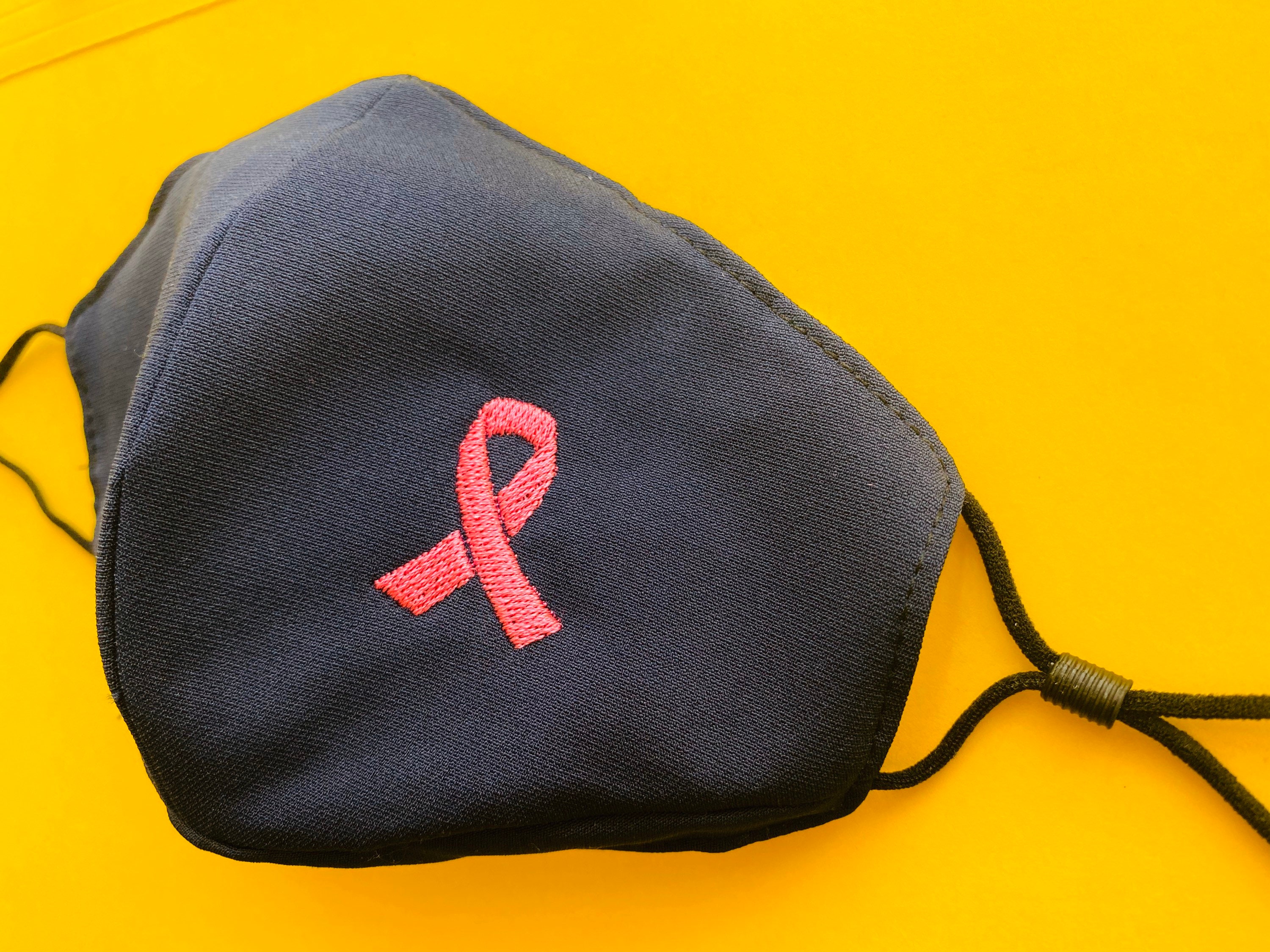 Pink Ribbon Embroidery Face Mask Awareness Pink Robbon Mask - Etsy