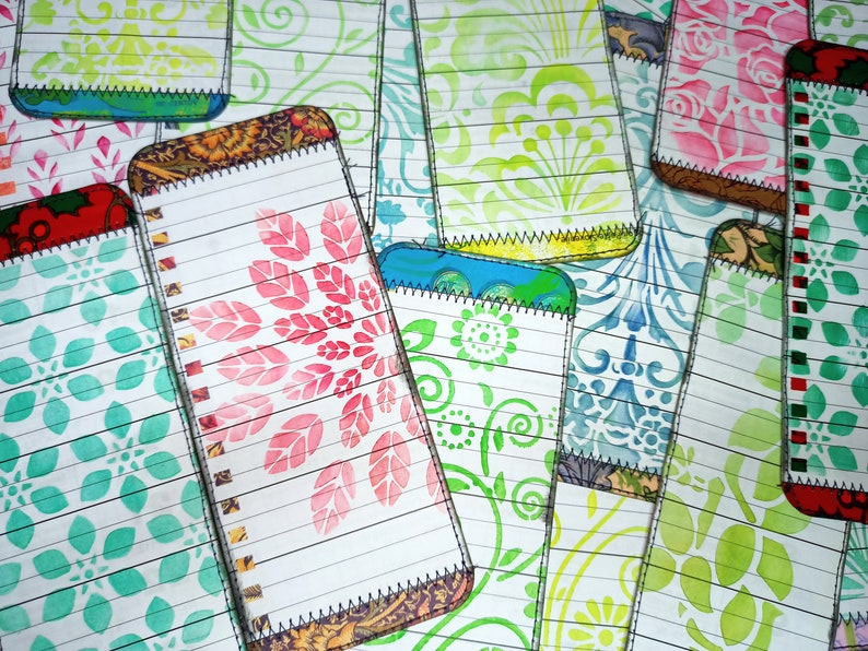 6 X Journal Cards, Handmade Double Sided Journaling Cards, Upcycled ...
