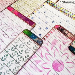 5 X Big Journal Cards, Handmade Double Sided Journaling Cards, Upcycled ...