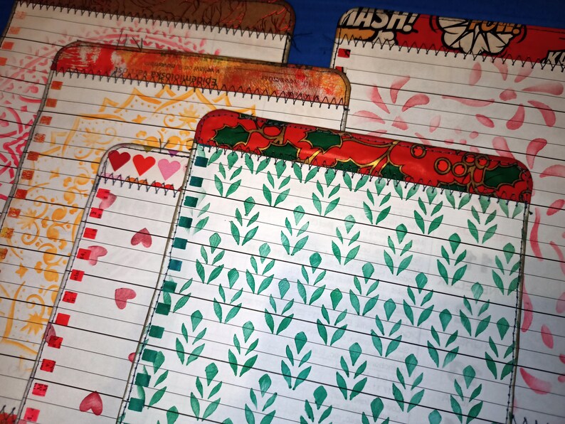 5 X Big Journal Cards Handmade Double Sided Journaling Cards - Etsy