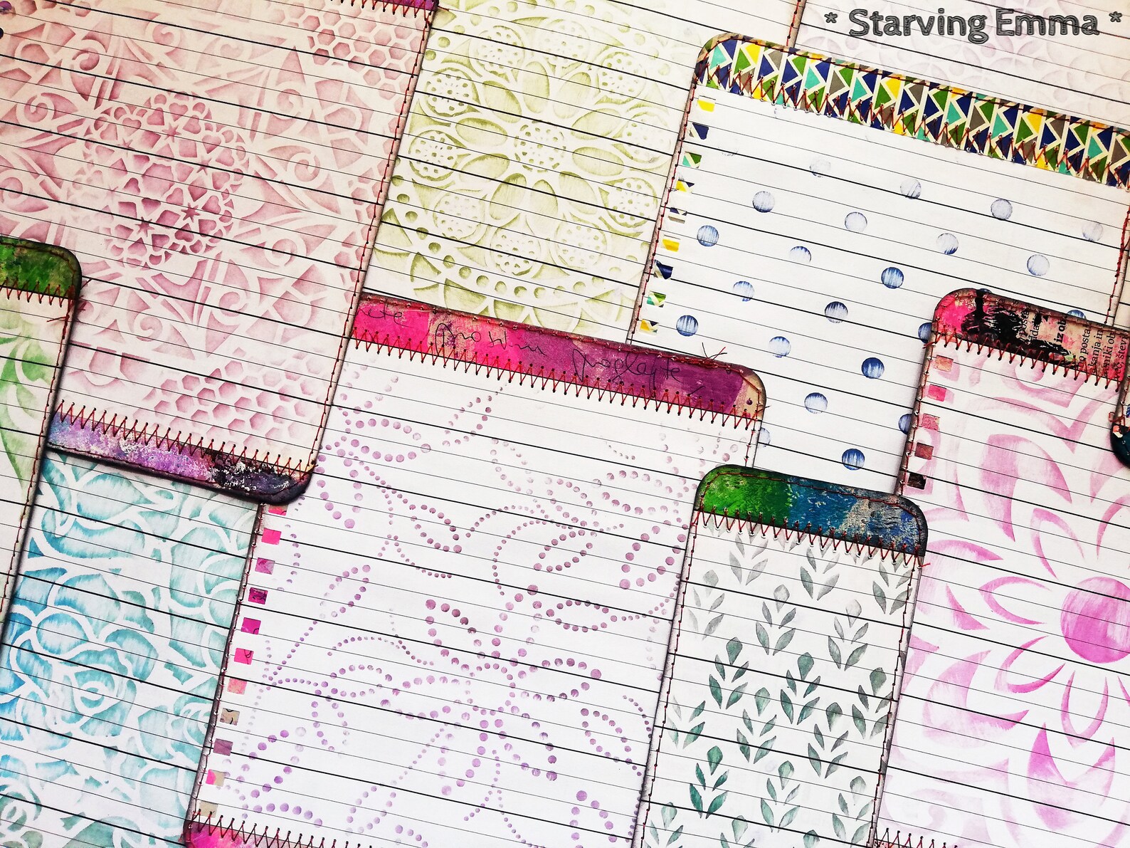 5 X Big Journal Cards Handmade Double Sided Journaling Cards - Etsy