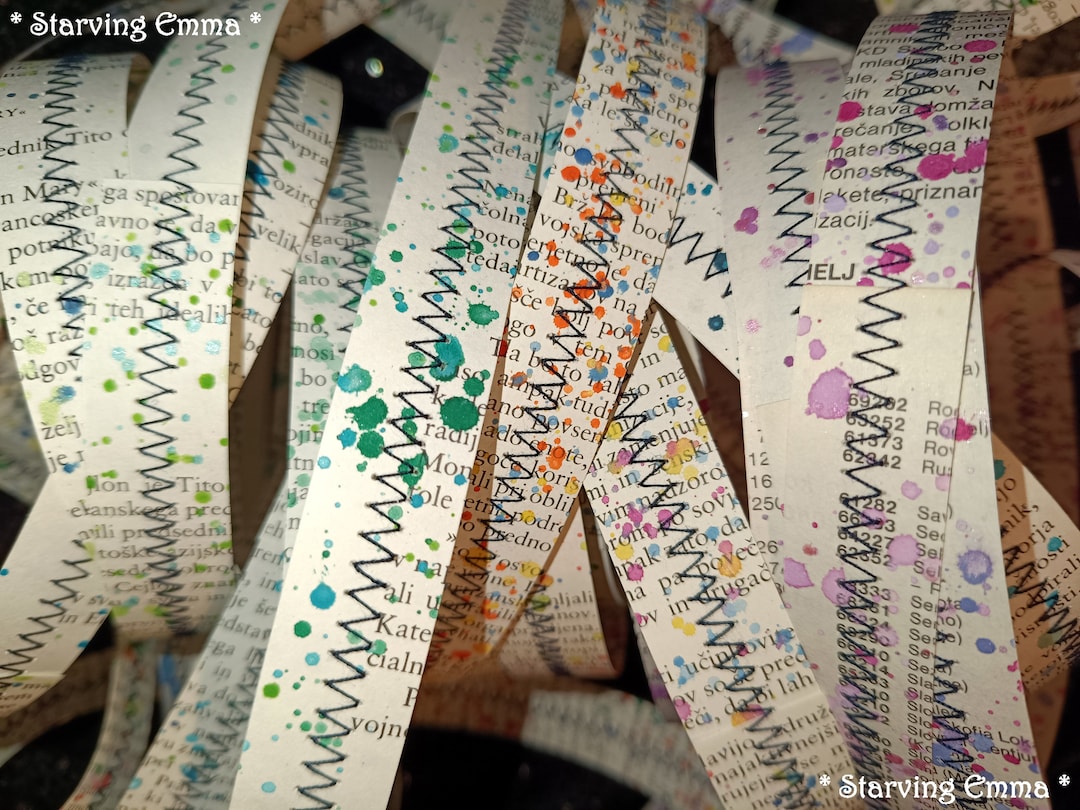 2 Yards Trashy Paper Ribbon Rolls - Mixed Media Paper Rolls - Etsy