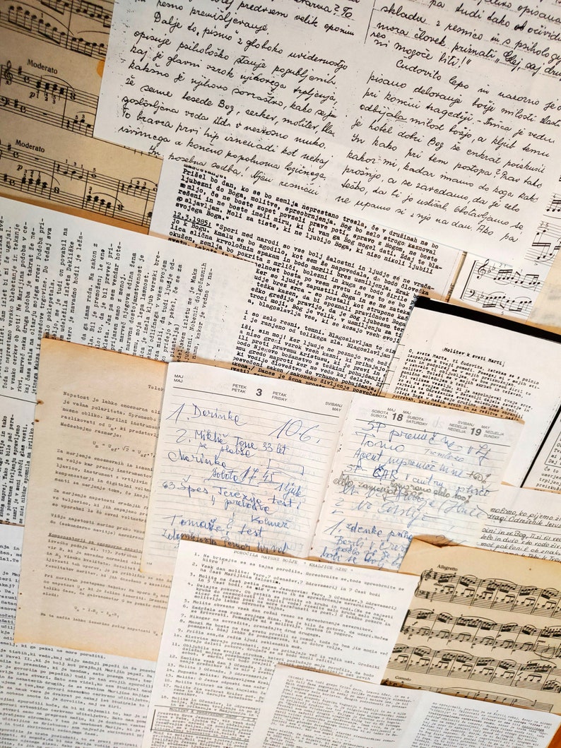 Megapack Typewriter Music Notes Handwritten A4 A5 Vintage - Etsy UK