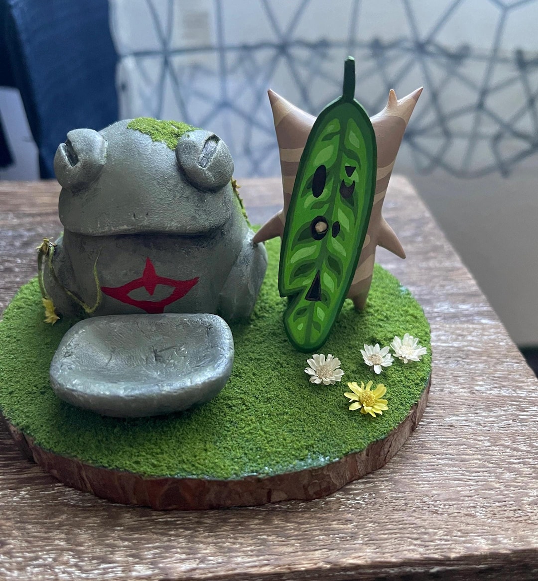 Clay Korok Figure With Sheikah Frog - Etsy