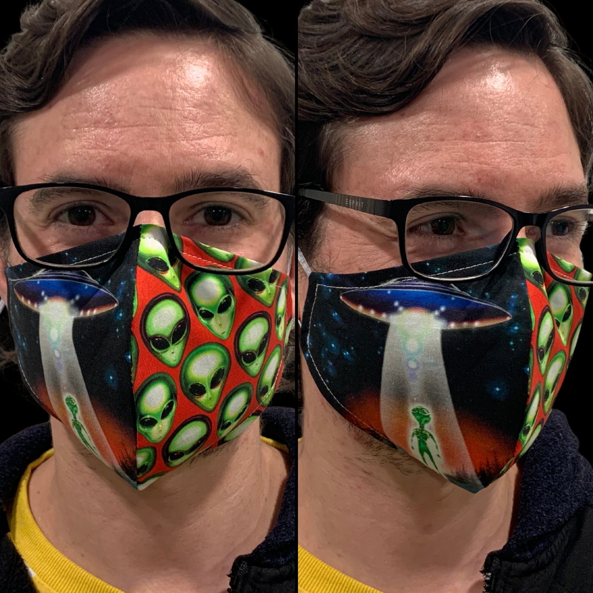 Alien Face mask Nerdy Gifts Nerd Mask Science Mask Triple | Etsy