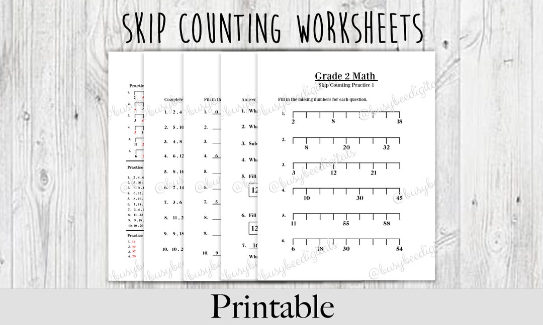 Grade 2-3 Math - Skip Counting Worksheet - DIGITAL DOWNLOAD , Math ...