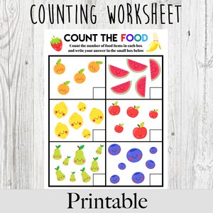 Counting Activity for Kids Digital Download, Counting Worksheet ...