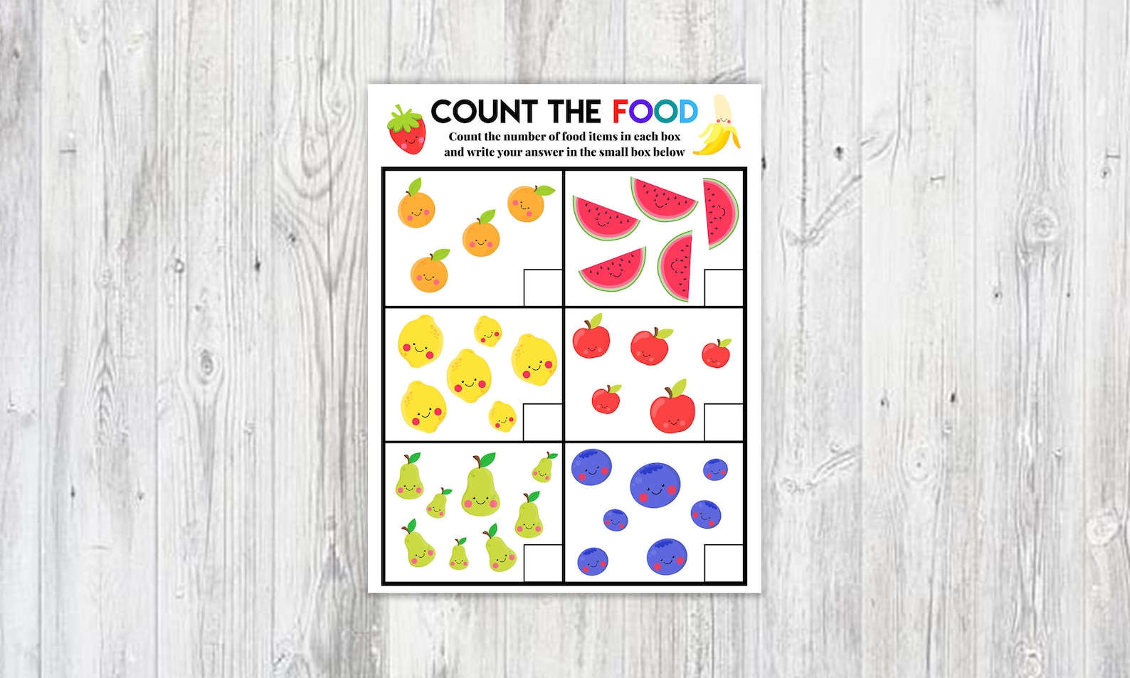 Counting Activity for Kids - Digital Download, Counting Worksheet ...