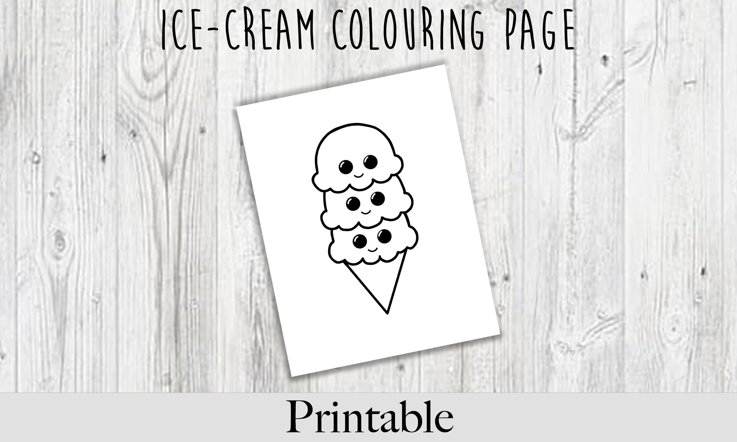 Ice-cream Colouring Page Digital Download Colouring Pages - Etsy