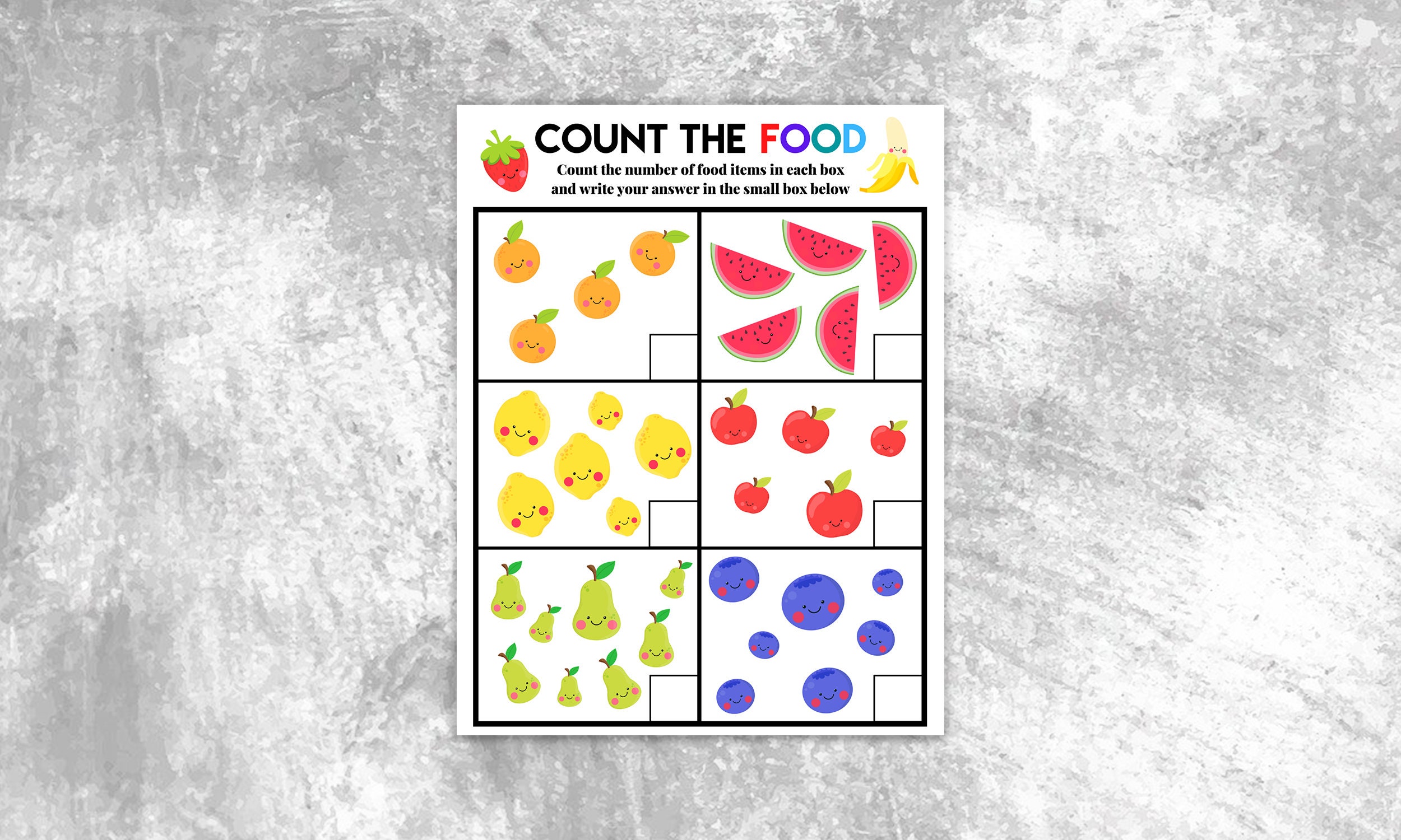 Counting Activity for Kids - Digital Download, Counting Worksheet ...