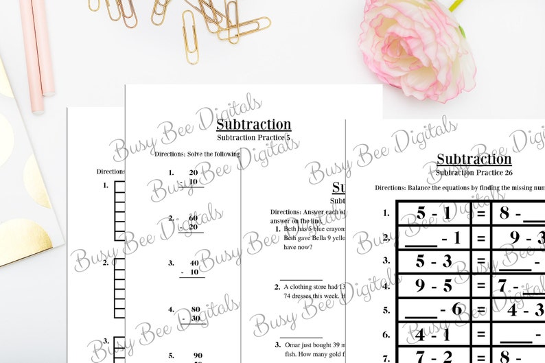 Grade 2 Math - Subtraction Worksheets Printable , Math Practice ...