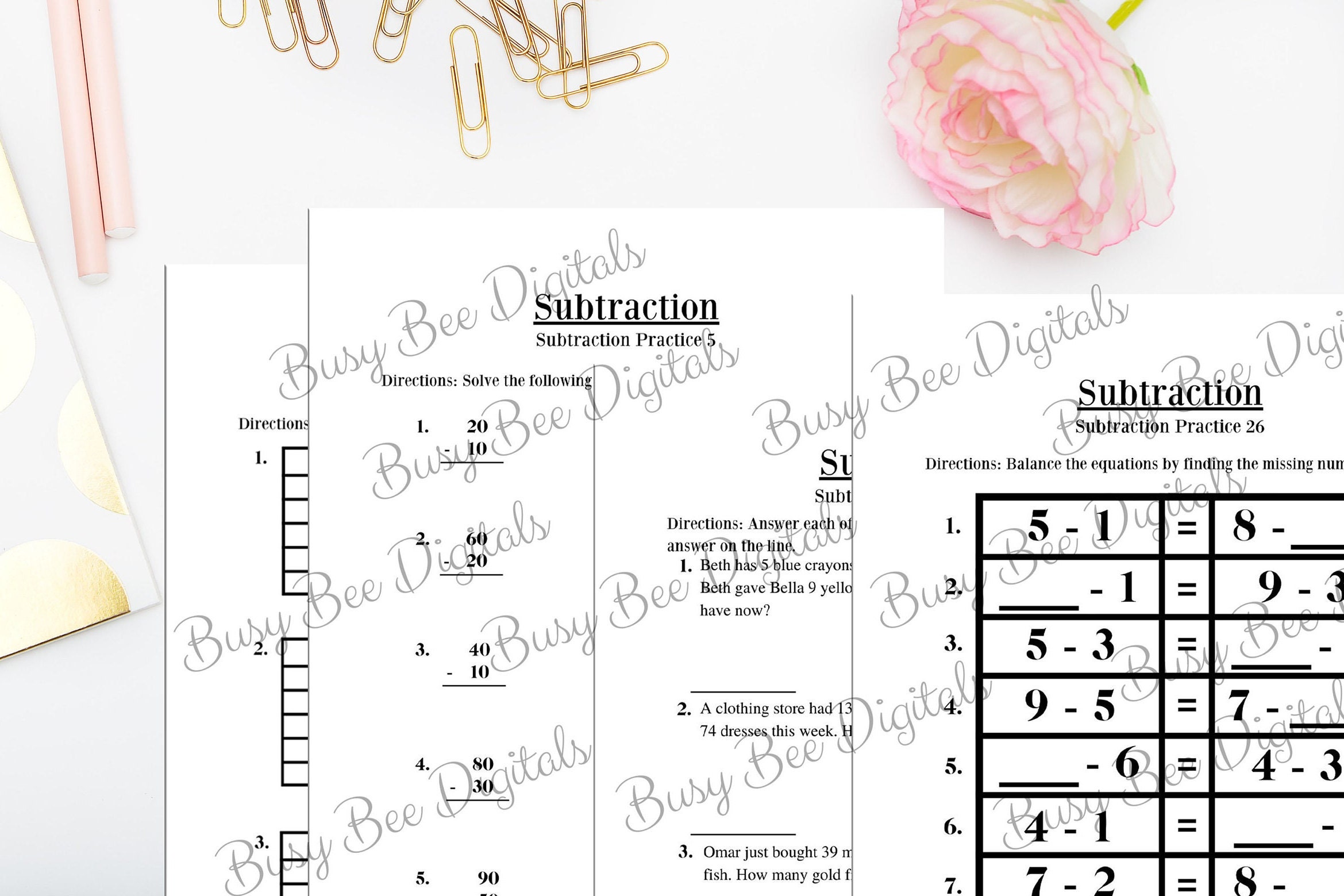 Grade 2 Math - Subtraction Worksheets Printable , Math Practice ...