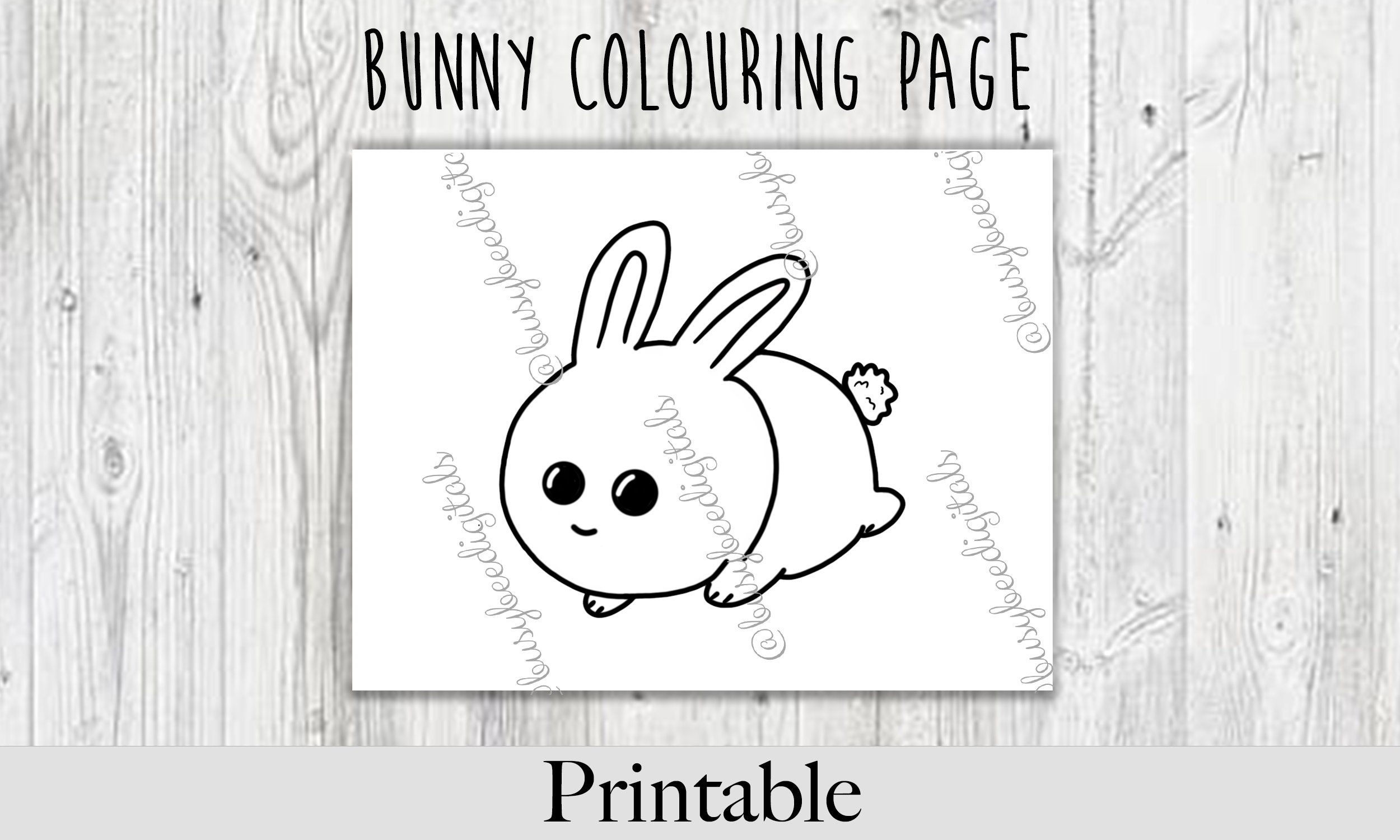 Bunny Colouring Page - Digital Download, Colouring Pages for Kids ...