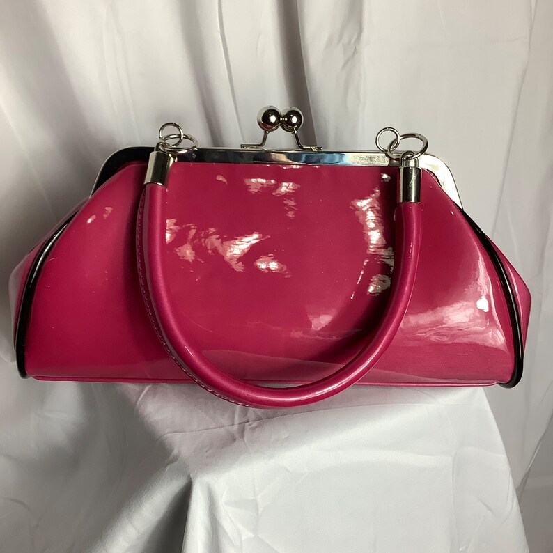 Fuchsia Top Handle Bejeweled Vintage Jewelry Adorned Handbag - Etsy