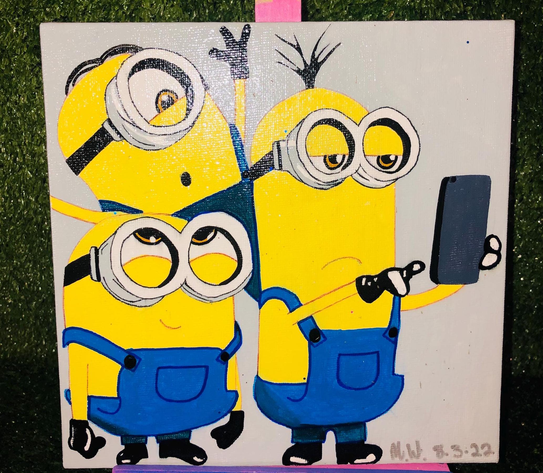 Hand-painted Minion-inspired Canvas Art – Fun & Colorful Acrylic ...