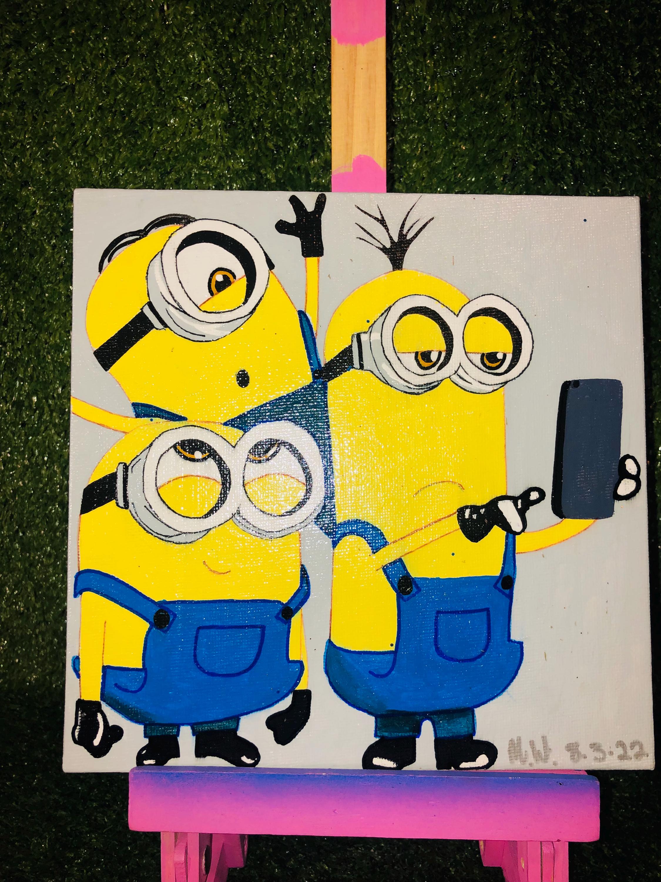 Hand-painted Minion-inspired Canvas Art – Fun & Colorful Acrylic ...