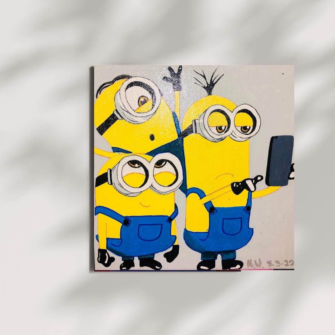 Hand-painted Minion-inspired Canvas Art – Fun & Colorful Acrylic ...