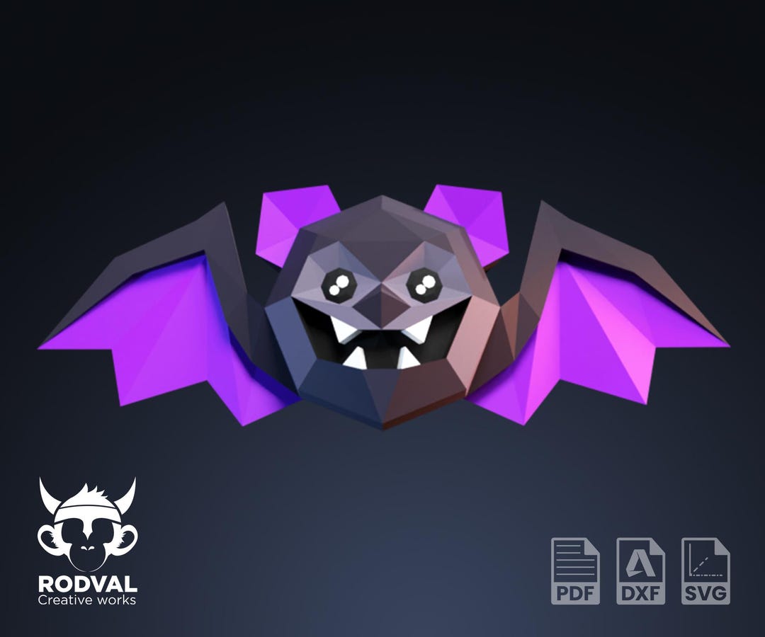 Halloween Bat Papercraft Templates Pdf, Dxf and Svg - Etsy
