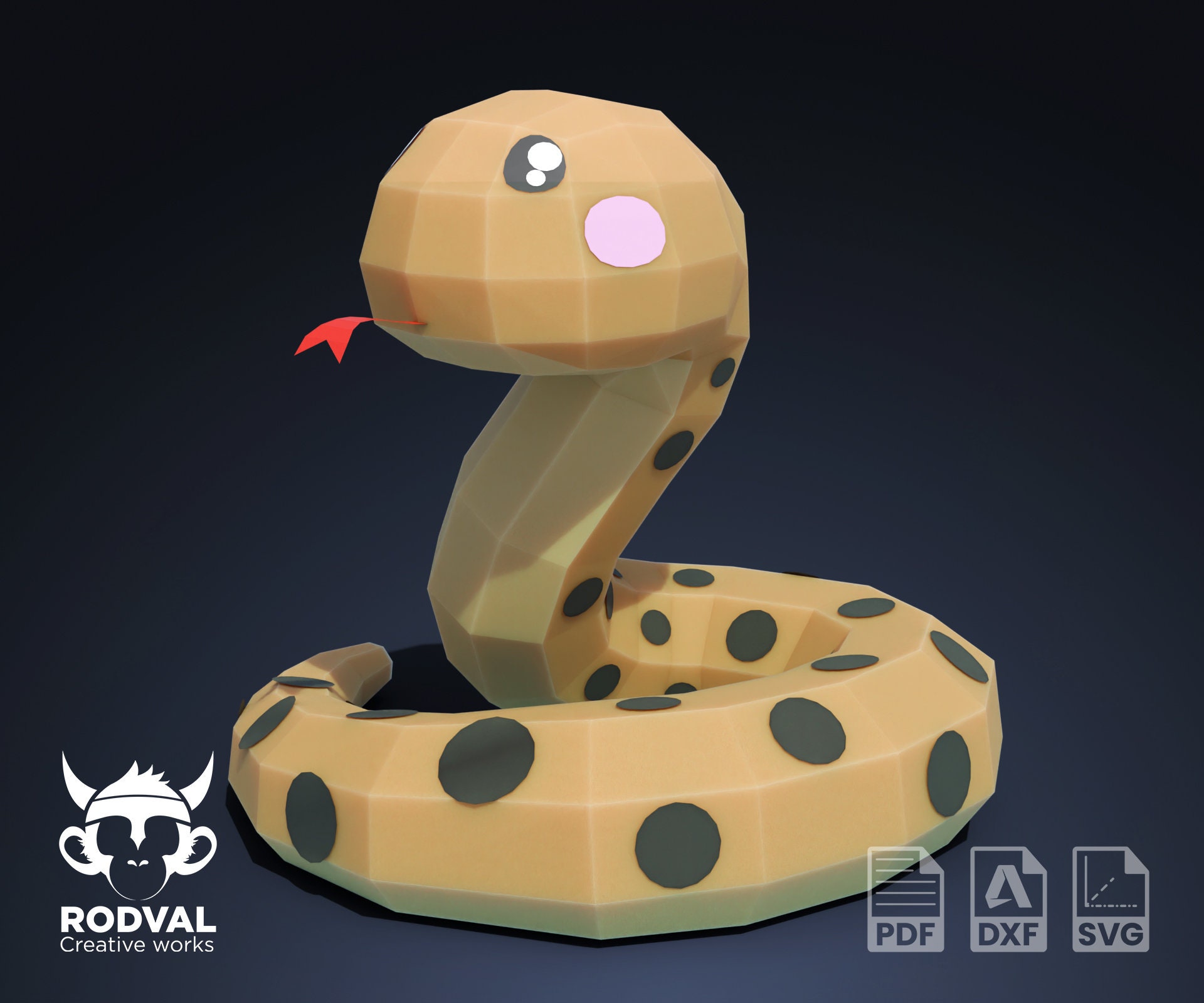 Tiny Boa Papercraft Template Digital Download PDF, DXF, SVG - Etsy