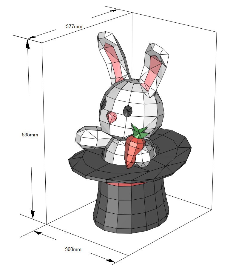 MAGIC RABBIT BOX 3D Model Papercraft Templates - Etsy