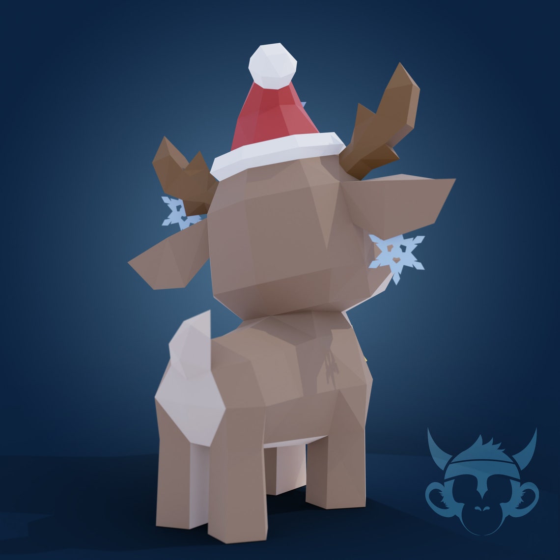 Reindeer Christmas Papercraft Template Digital Download PDF, DXF, SVG ...