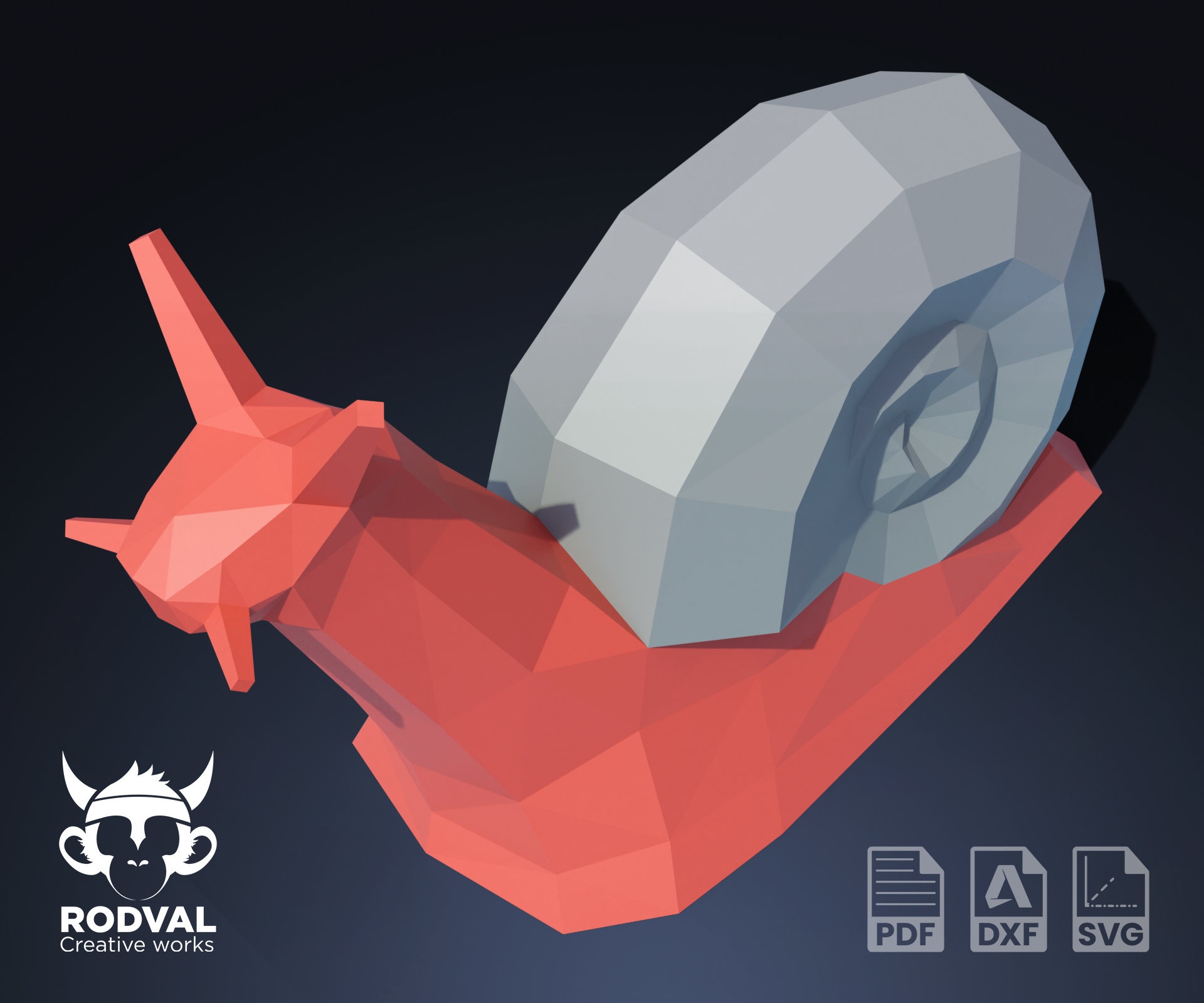 Snail Papercraft Template Digital Download PDF, DXF, SVG - Etsy