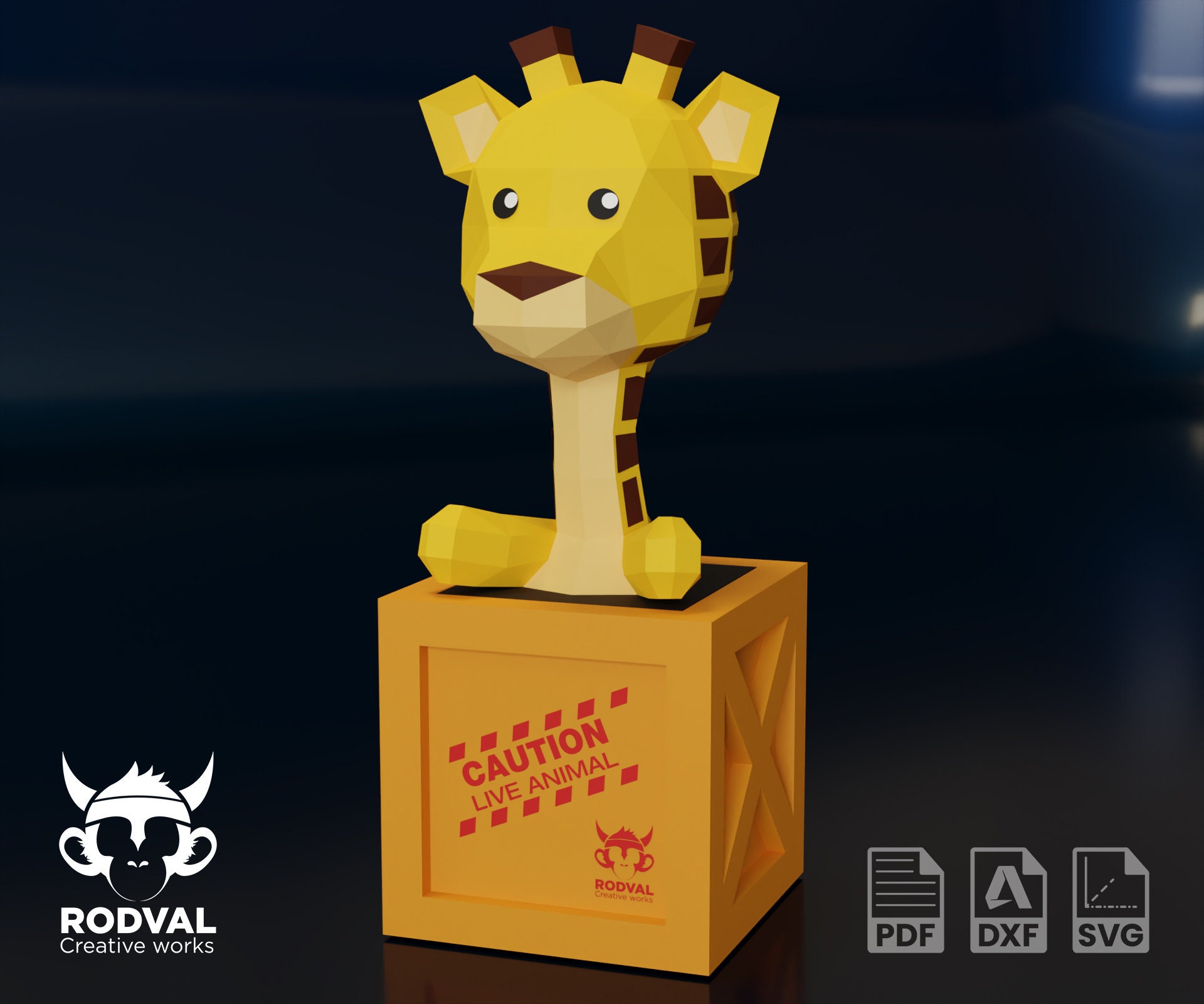 Giraffe Box Papercraft Template Digital Download PDF, DXF, SVG - Etsy