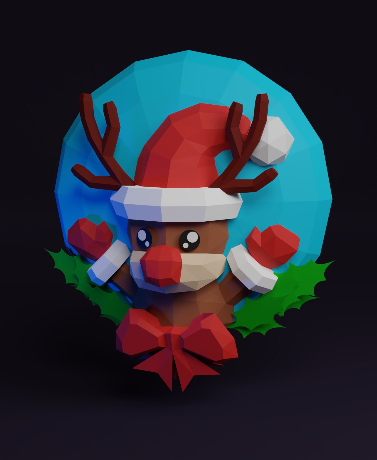 CHRISTMAS DOOR REINDEER Papercraft Templates Pdf Dxf Y Svg - Etsy