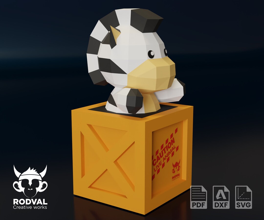 Cebra Box Papercraft Template Digital Download PDF, DXF, SVG - Etsy