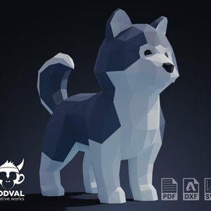 Husky Puppy Papercraft Templates Pdf, Dxf and Svg - Etsy