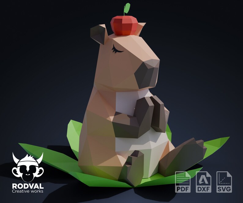 Capybara Zen Papercraft Template Digital Download PDF, DXF, SVG - Etsy ...