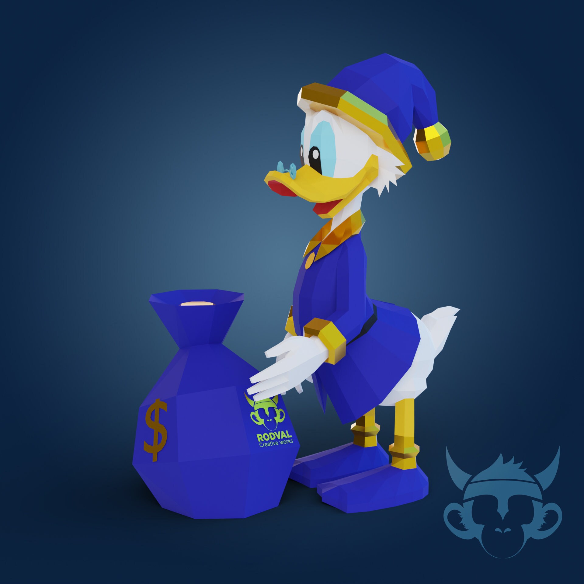 Mc Duck Santa Papercraft Template Digital Download PDF, DXF, SVG - Etsy