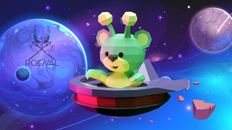 ALIEN_TEDDY PAPERCRAFT Alien Teddy Bear Template DIY - Etsy