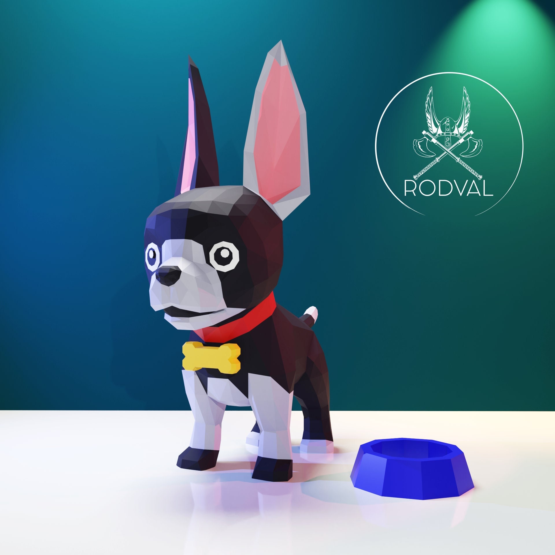 DOGGIE Dog Papercraft Template DIY Paper Low Poly - Etsy