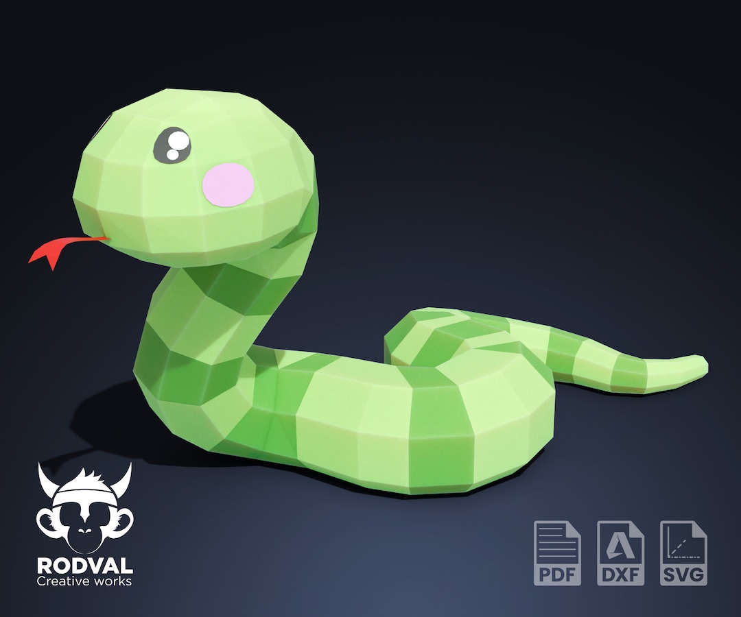 Tiny Viper Papercraft Template Digital Download PDF, DXF, SVG - Etsy