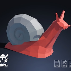Snail Papercraft Template Digital Download PDF, DXF, SVG - Etsy