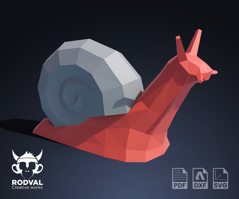 Snail Papercraft Template Digital Download PDF, DXF, SVG - Etsy Australia