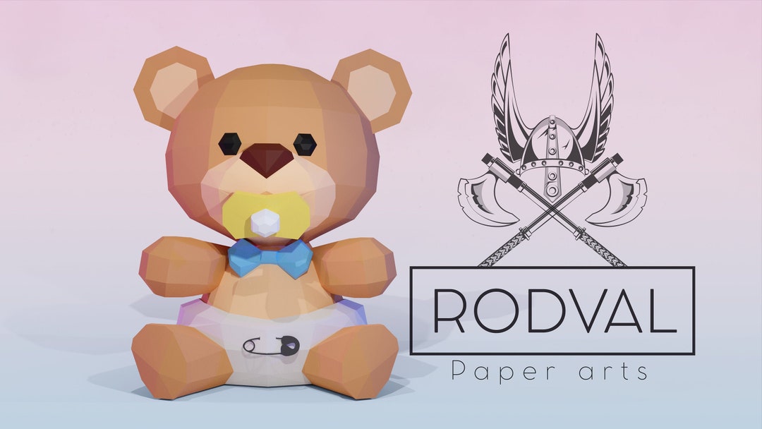 BABY_TEDDY_BEAR, PAPERCRAFT, Template, DIY, Paper, Low Poly, Animal, 3D ...