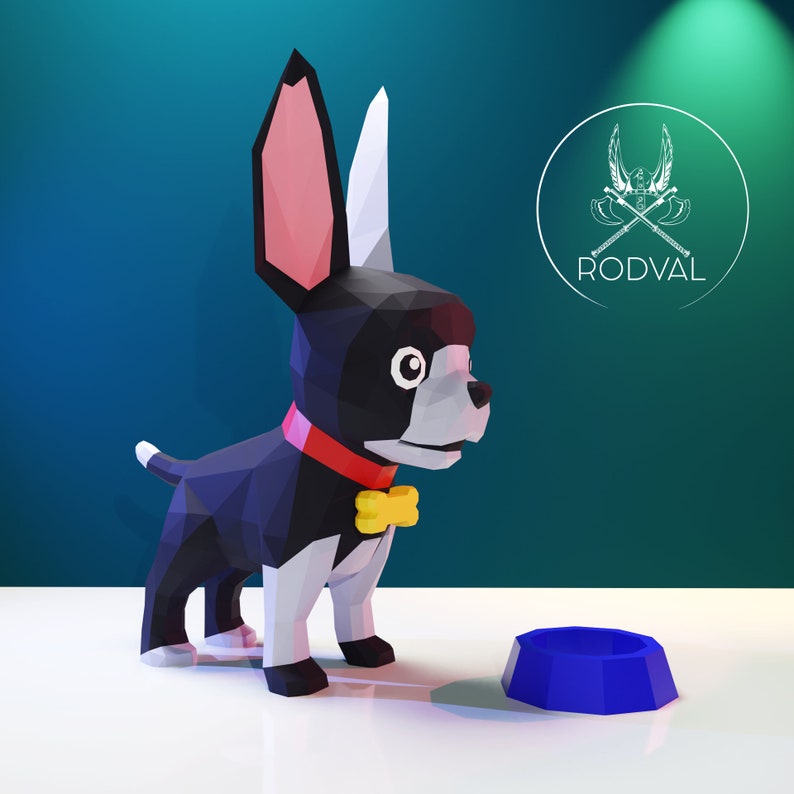 DOGGIE, Dog, Papercraft, Template, DIY, Paper, Low Poly, Holiday, 3D ...