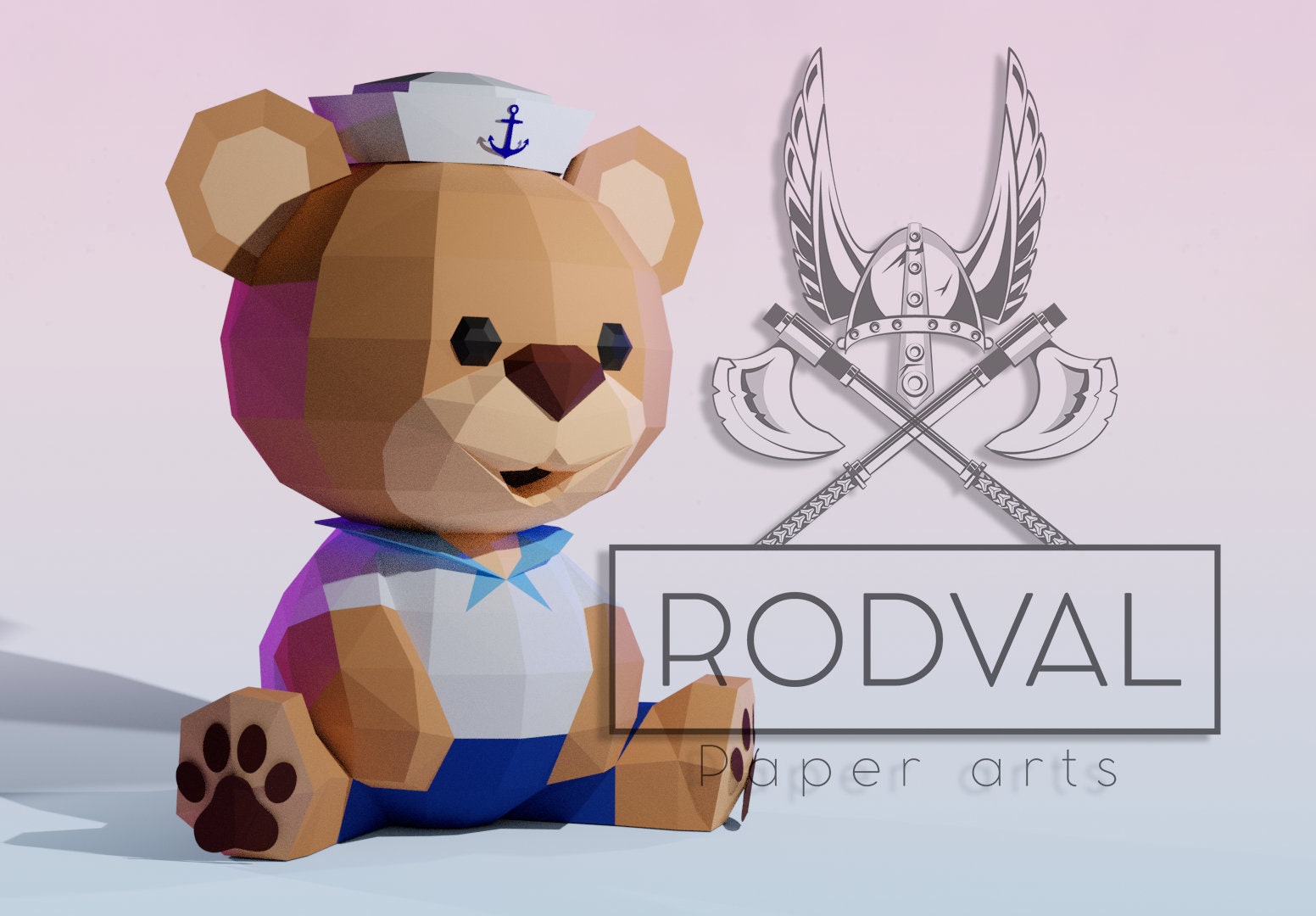 SAILOR_TEDDY_BEAR PAPERCRAFT Template DIY Paper Low Poly - Etsy Australia