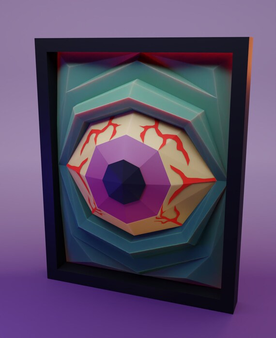HALLOWEEN EYE MONSTER Frame Papercraft Templates Pdo Pdf - Etsy